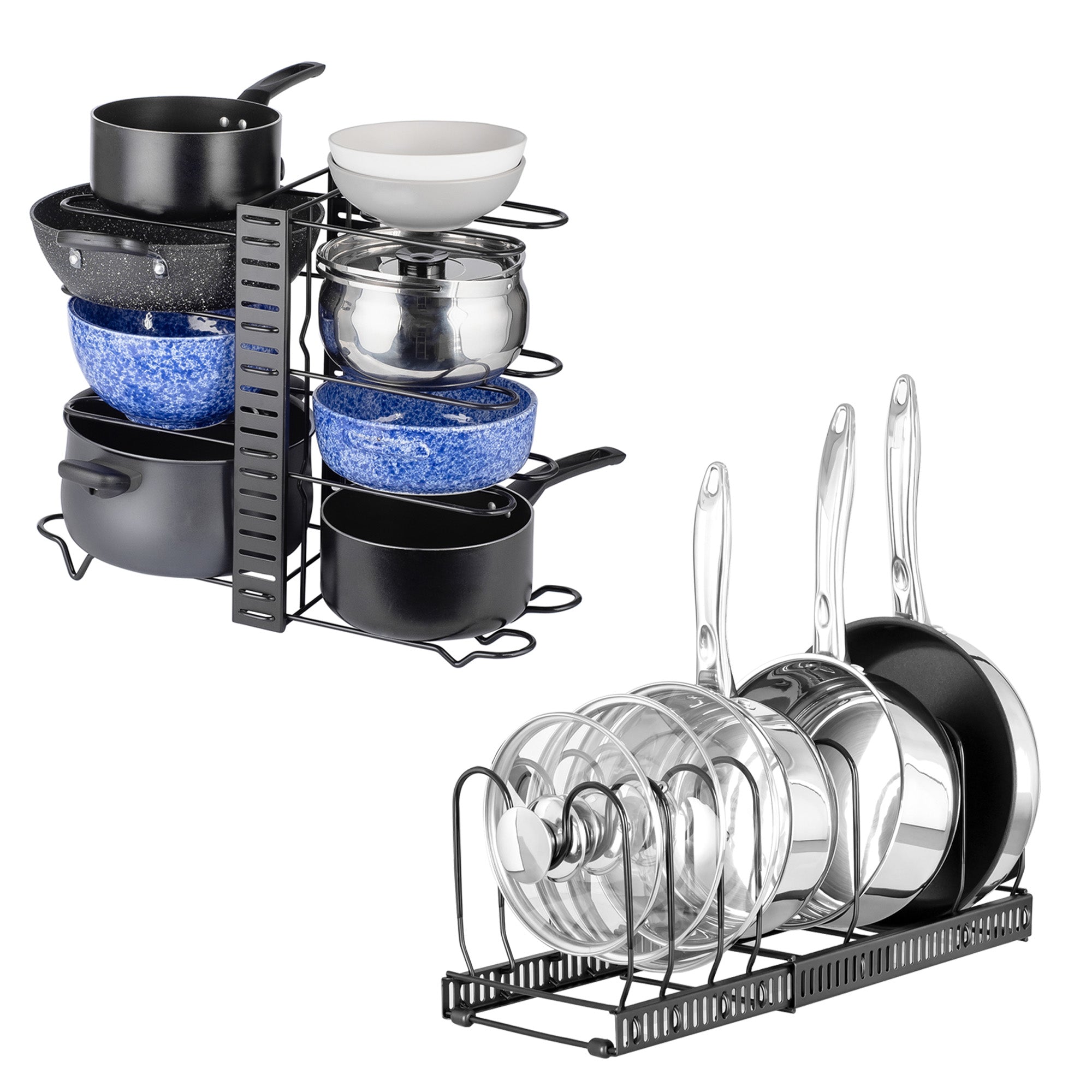 Metal Pan and Pot Rack with Dividers