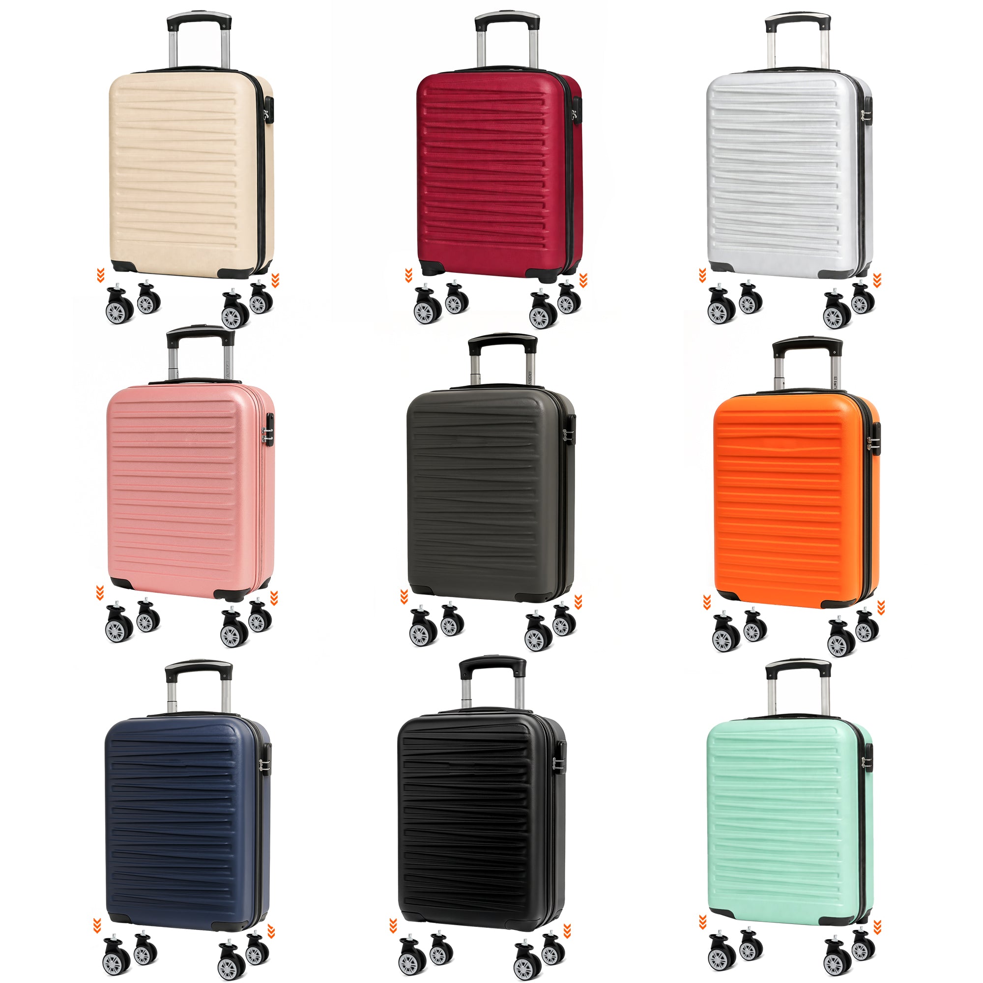 32L Hard Shell Cabin Suitcase with Detachable Spinner Wheels